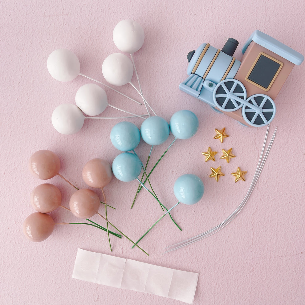 Cute Blue Train Cake Topper Decorations - 20 Pieces – Moreish Cakes