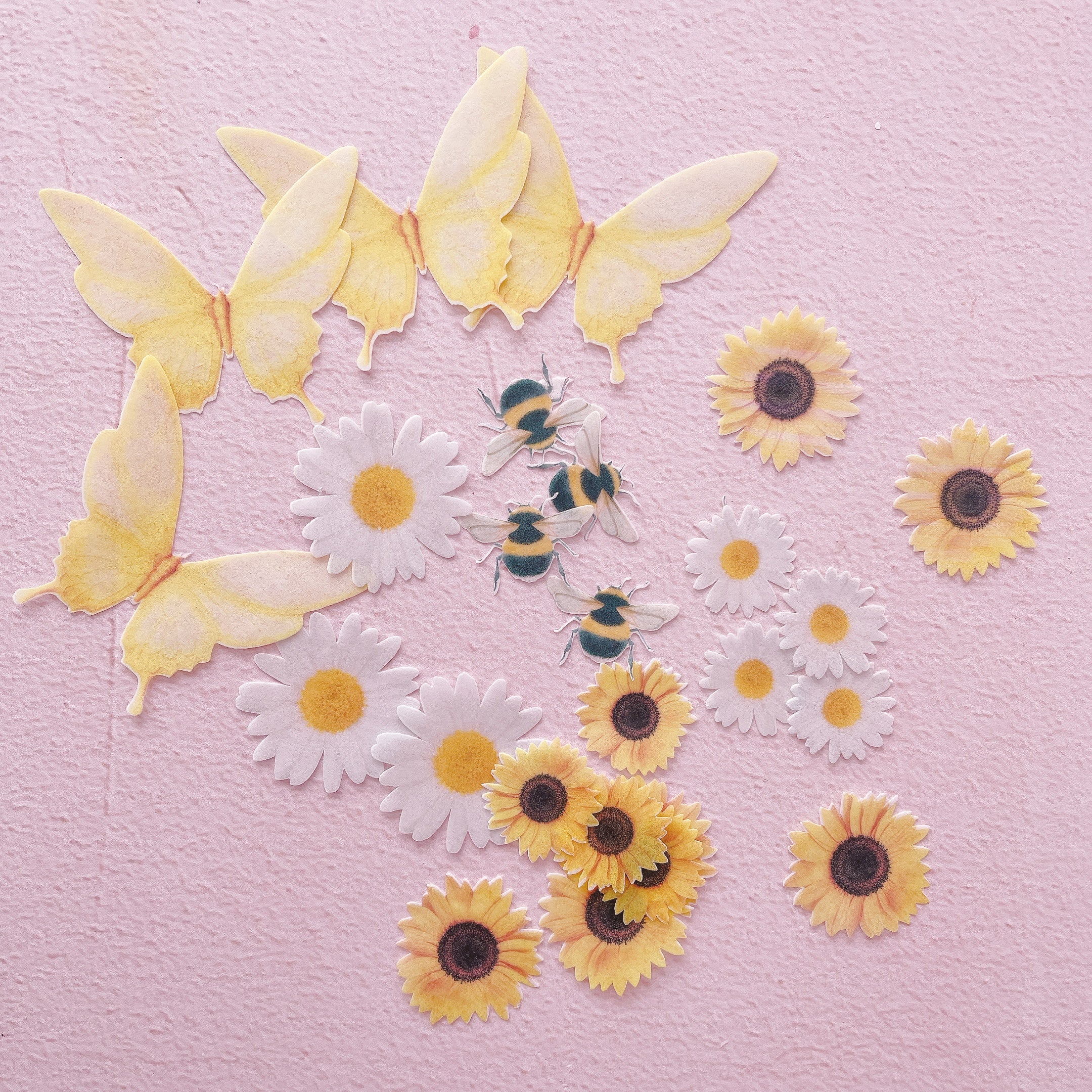 Edible Wafer Paper Flora and Fauna Set in Yellow - 24 PreCut – Moreish ...