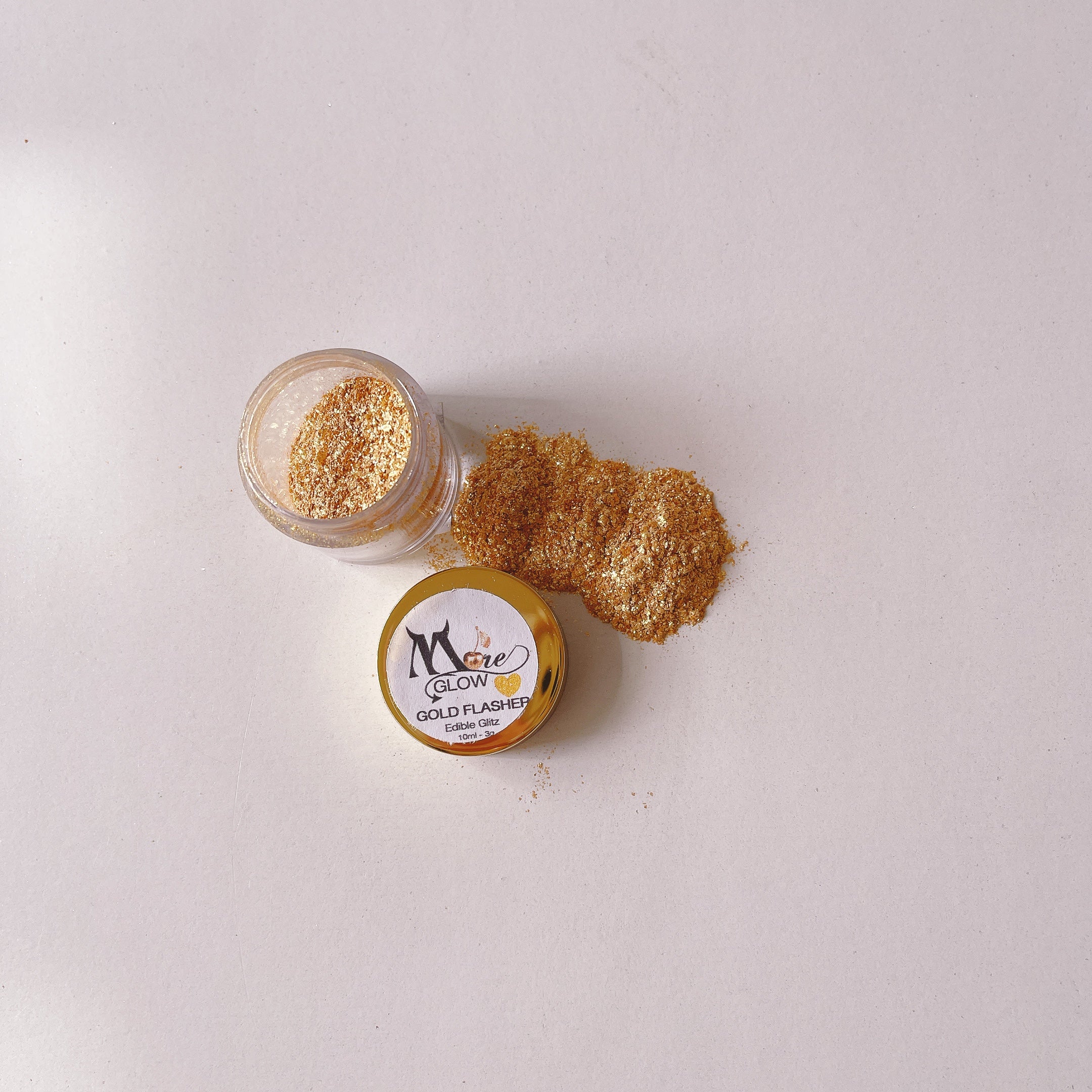 More Glow Gold Flasher Edible Glitter Dust - Various Sizes – Moreish Cakes