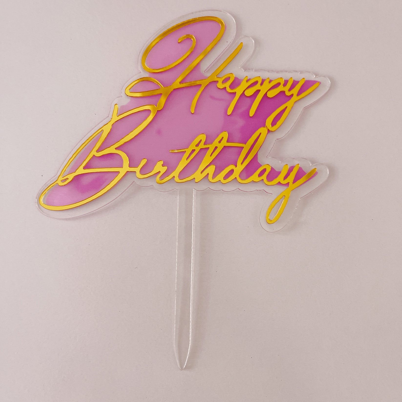 Acrylic Happy Birthday Topper Double Layer Various Colours – Moreish Cakes