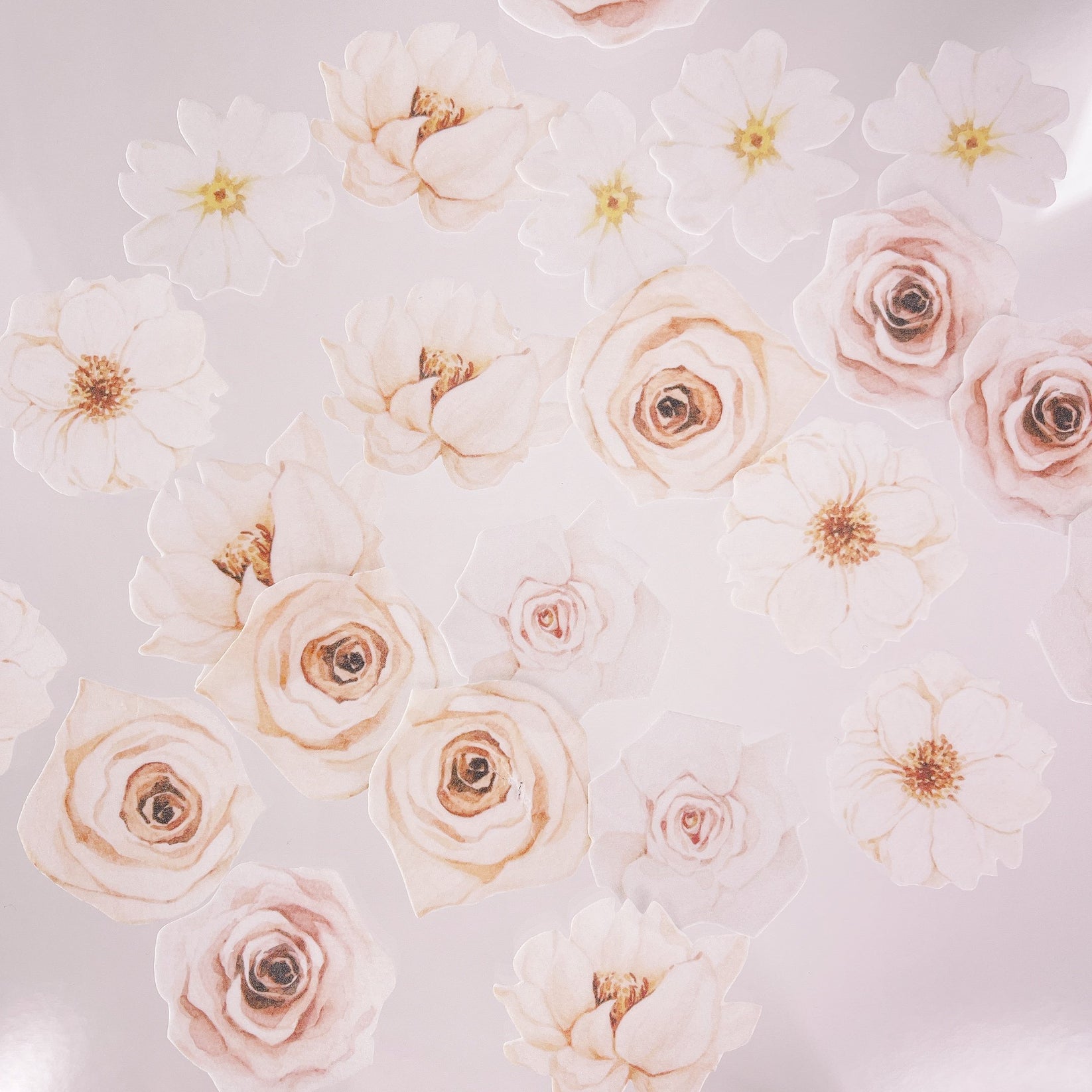 Wafer Paper Signature Ivory Florals - Cupcake Toppers – Moreish Cakes