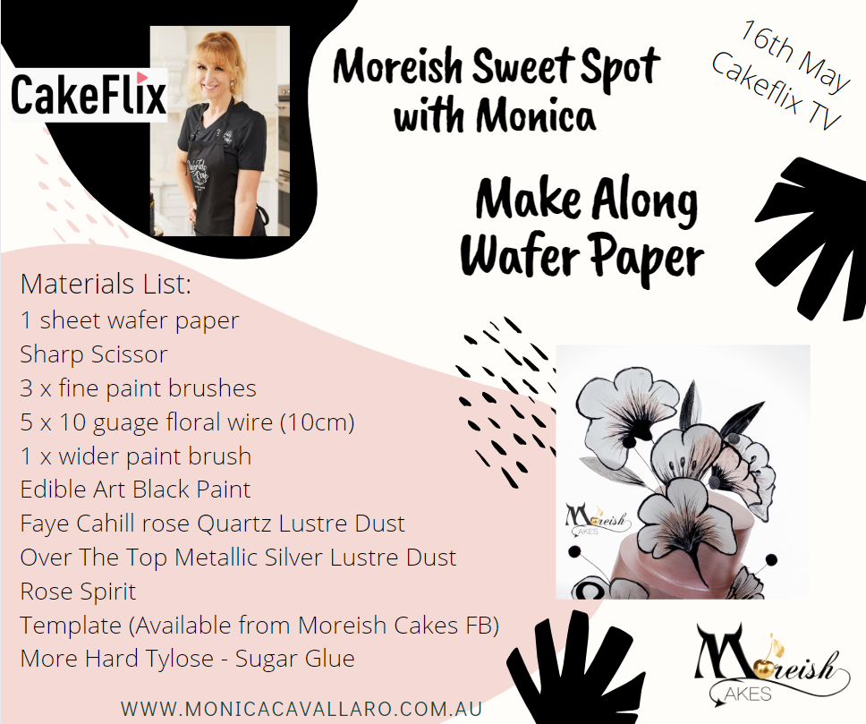 Free Wafer Paper Flower Template for Cakelfix and Youtube Tutorial ...
